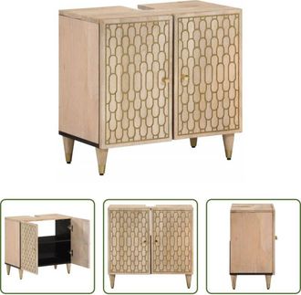 vidaXL vidaXL Mango-Massivholz - Waschbeckenunterschrank 62x33x58 cm Massivholz Mango