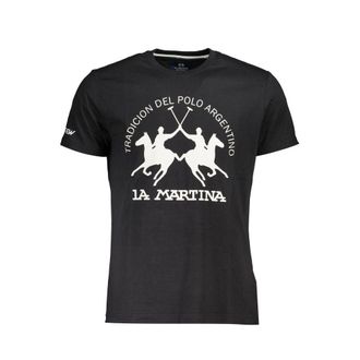 La Martina La Martina Schwarzes Baumwoll-Herren-T-Shirt
