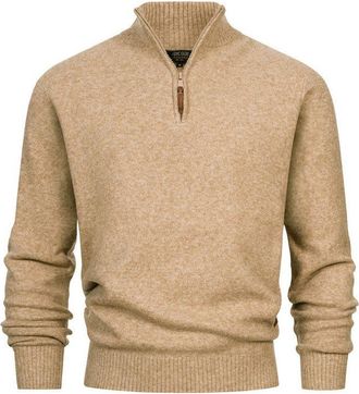 Indicode Strickpullover Herren INTrax Half Pullover Herrenpullover Bequemer Strickpullover
