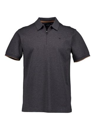 Hackett Herren Zip-Polo grau Baumwoll-Jersey
