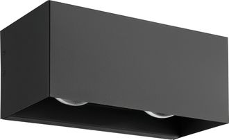 Eglo LED Außenleuchte Lesmo, Wandleuchte außen mit Up und Down Beleuchtung, Wand Außenbeleuchtung aus Aluminium in Schwarz, Außenlampe warmweiß, IP44