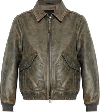 AllSaints Homme, Vestes, Brun, Taille: M Marland Aviator Leather Jacket