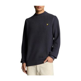 Lyle & Scott Schwarzer Strick Langarm Rundhals - - Knitwear - Herren - Blau - S