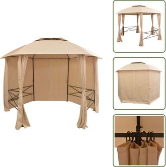 vidaXL Vidaxl - Chapiteau tente de jardin avec rideaux Hexagonal 360 x 265 cm - Abri Jardin - Tents De Jardin - Gazebo - Parasol - Auvent