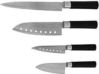 Cecotec Professionelles 4-Messer-Set mit 2 mm breit Klinge Santoku Messerset. Zwart