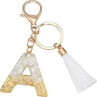 Generic Porte-cl&eacute;s de voiture en r&eacute;sine translucide avec pendentif en forme de lettre color&eacute;e, a, taille unique