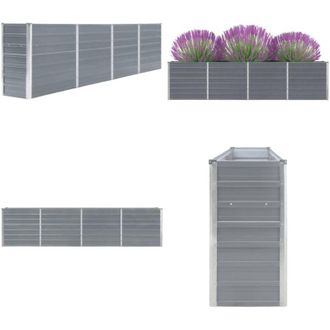 vidaXL Vidaxl - Jardini&egrave;re 320x40x77 cm Acier galvanis&eacute; Gris - Jardinier Rectangular - Jardini&egrave;re Acier Galvanis&eacute; - Pot Plante Ext&eacute;rieur - Bac Plantation