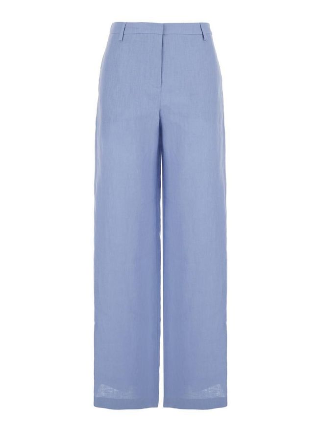 Plaîn Light-Blue Wide Leg Pants In Techno Fabric Woman van € 273,95 ...