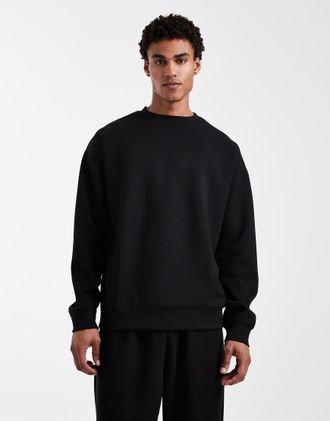 Brave Soul Sweatshirt aus Material in Neoprenoptik in Schwarz, Kombiteil