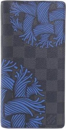 Louis Vuitton Portefeuille Brazza Damier Graphite Long Wallet Pre-owned - Femme - Pre-owned - Bleu - Taille: ONE Size