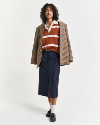 GANT Damen Pinstripe Midirock (42) EVENING Blau