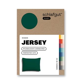 Schlafgut Schlafgut Easy Jersey Kissenbezug 70x90 cm Green Deep mit 100% Baumwolle, superweicher & atmungsaktiver Kopfkissenbezug