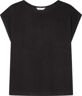 Springfield Damen 5t.b. Camiseta Bimateria Crepe Unterhemd, Standardschwarz, Medium