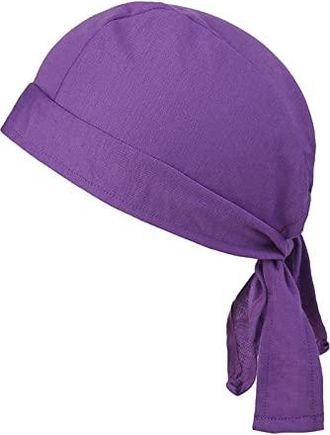 Generic Chapeau pliable fait &agrave; la main en coton imprim&eacute; pour perte de chimioth&eacute;rapie, violet, Taille unique