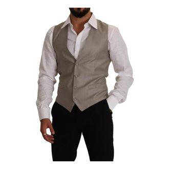Dolce & Gabbana Beige Single Breasted Vest - - Suits - Herren - Beige - M