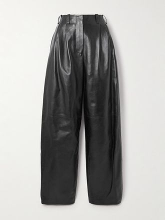 Givenchy Barrel-hose Aus Leder Mit Falten - Schwarz