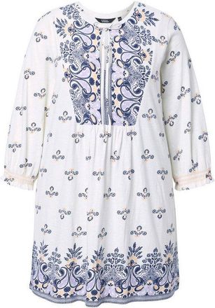 Ulla Popken T-Shirt Shirt-Tunika A-Linie Tunika-Ausschnitt 3/4-Arm