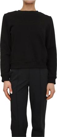 Elisabetta Franchi Femme, Sweatshirts et sweats &agrave; capuche, Noir, Taille: 44 FR SweaT-shirt Logo en Relief