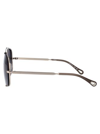 Chlo&eacute; CH0348S Gradient Lens Aviator Sunglasses - Silver