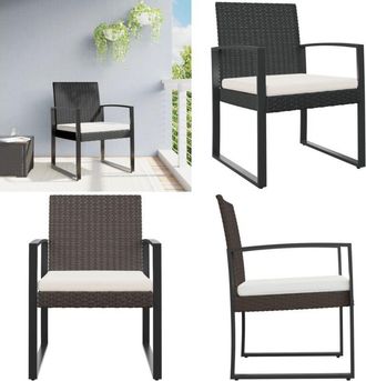 vidaXL Garten-Esszimmerst&uuml;hle 2 Stk. Schwarz PP-Rattan - Outdoor M&ouml;bel - Gartenstuhl - Esszimmerstuhl - Balkonm&ouml;bel - Terrassentisch - Home & Living