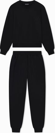 Emporio Armani Damen Terry Tracksuit Set Trainingsanzug, Schwarz, L