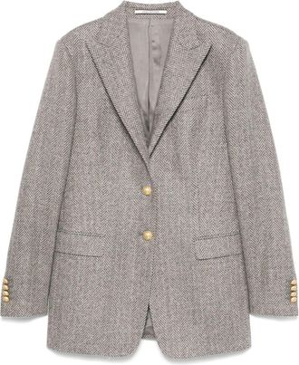 Tagliatore Sakko mit Fischgrätenmuster - Grau