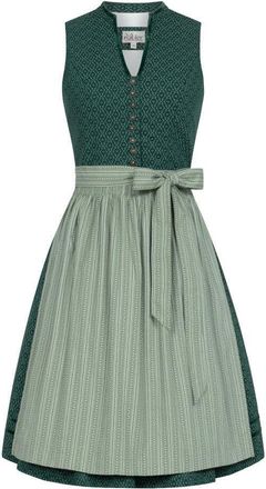 N&uuml;bler Dirndl midi Damen - 2 teilig inkl. Kleid und Dirndl Sch&uuml;rze, Rockl&auml;nge 70cm - Moderne bayrische Tracht, Frieda Gr&uuml;n, Gr&ouml;&szlig;e:36