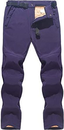 Generic Pantalon imperm&eacute;able pour femme - Pantalon de ski et de randonn&eacute;e &agrave; coquille souple - Taille extensible - Coupe-vent - Chaud - Isol&eacute; - Pantalon cargo 