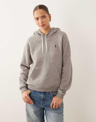 Polo Ralph Lauren Kapuzenpullover mit Markenlogo in Grau