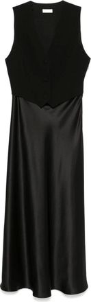 Liu Jo Femme, Robes, Noir, Taille: 40 FR Robe Longue avec Gilet Int&eacute;gr&eacute;