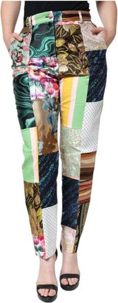 Dolce & Gabbana Femme, Pantalons, Multicolore, Taille: 38 FR Pantalon Jacquard Patchwork Taille Haute