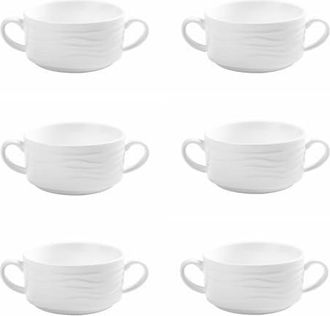 Holst Porzellan MD 125 PACK 6 6-tlg. Pack Porzellan Suppen-Tasse 0,25 l Melody Weiß