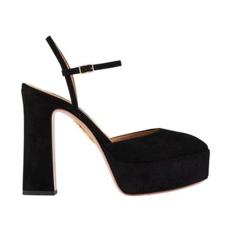 Aquazzura Femme, Chaussures, Noir, Taille: 40 EU Escarpins en daim Groove Plateau 120 mm