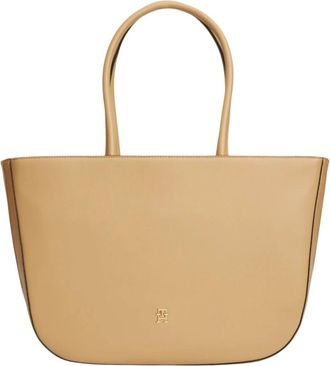 Tommy Hilfiger Logotape Tote - Femme - Sacs - Beige - Taille: ONE Size