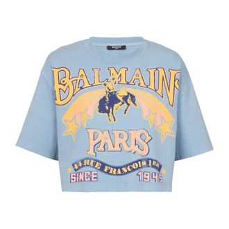 Balmain T-shirt Western - Femme - Tops - Bleu - Taille: 40 FR