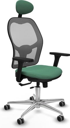 Piqueras y Crespo Ergonomischer Stuhl mit 3D-Armen, h&ouml;henverstellbare Lendenwirbelst&uuml;tze und festes Kopfteil, ausgestattet mit Syncro/Traslack und injiziertem Schaumsto