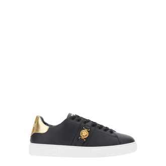 Versace Schwarze Sneakers mit Greca Biggy Design - - Shoes - Herren - Schwarzk - 40 EU