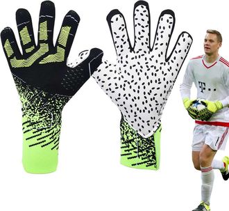 Generic Fu&szlig;ball-Torwarthandschuhe | Professionelle Fu&szlig;ball-Torwarthandschuhe - Verschlei&szlig;feste Torwarthandschuhe mit Fingerhalterung und Latexgriffen f&uuml;r Kind