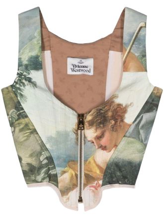 Vivienne Westwood haut-corset à imprimé graphique (années 2010) - Tons neutres