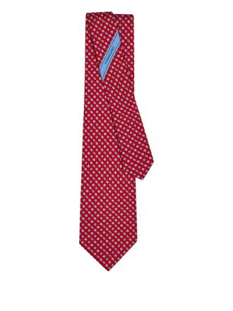 Ferragamo Seidenkrawatte mit Print - Rot