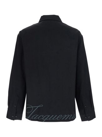 Jacquemus Mens Shirt La Chemise Mecano Black Wool Virgin