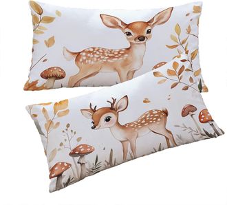 Generic Kissenbezug 40x70cm Grau Kopfkissenbezug Tier Kissenbez&uuml;ge Leinen Dekokissen Kissenbez&uuml;ge Cushion Cover Beidseitig Bedruckt Unsichtbarer Rei&szlig;verschlus