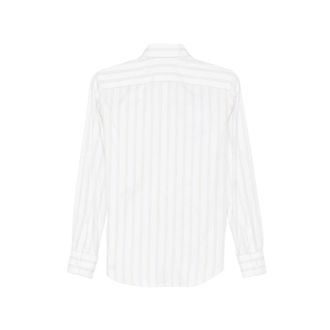 Mazzarelli Silk-Cotton Striped Shirt - White