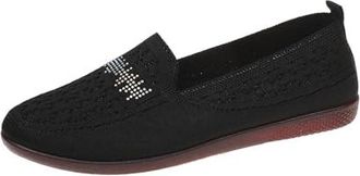 Generic Chaussures plates en maille respirante pour femme - Couleur unie - Bout rond - L&eacute;g&egrave;res, pliables - Classiques et confortables - Chaussures de marche, 