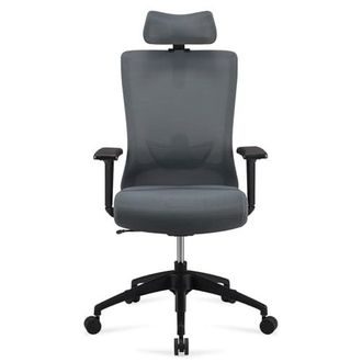 Amazon Basics Ergonomischer Chefsessel, hohe Rückenlehne, Schreibtischstuhl, Bürostuhl, verstellbare Kopfstütze, Armlehnen und Lendenwirbelstütze, 63 x 59,5 x 124 c