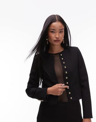 Mango Veste ajust&eacute;e &agrave; boutons dor&eacute;s - Noir
