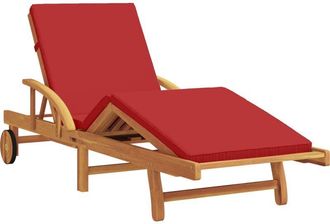 vidaXL Vidaxl - Sonnenliege mit Kissen Rot 200 x 67 x 84cm Massivholz Akazie
