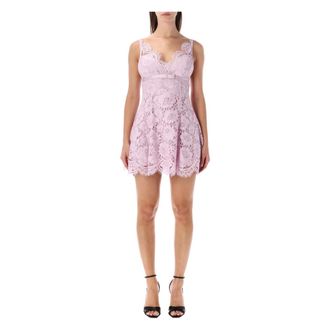 Self Portrait Femme, Robes, Rose, Taille: 34 FR Floral Lace Bow Mini Dress