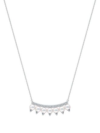 Tasaki collier Collection Line Danger Plus en or blanc 18ct pav&eacute; de diamants - Argent