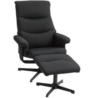 HOMCOM Homcom - Relaxsessel mit Hocker, Gepolstert Fernsehsessel mit Liegefunktion, Wippfunktion, Drehbar Liegesessel mit Samtoptik, f&uuml;r Wohnzimmer